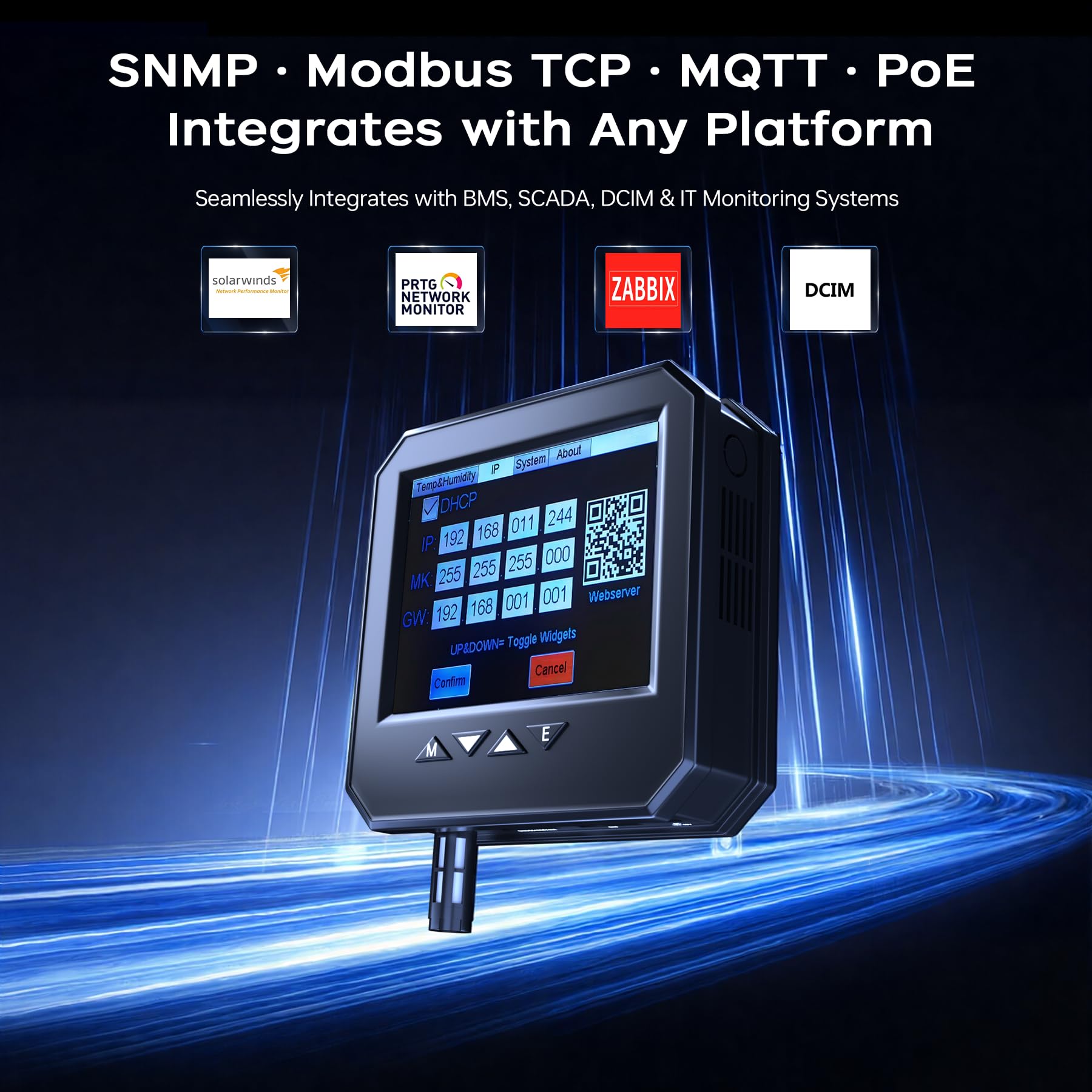 Snapklik.com : Ethernet Server Room Temperature Monitor, PoE Server ...