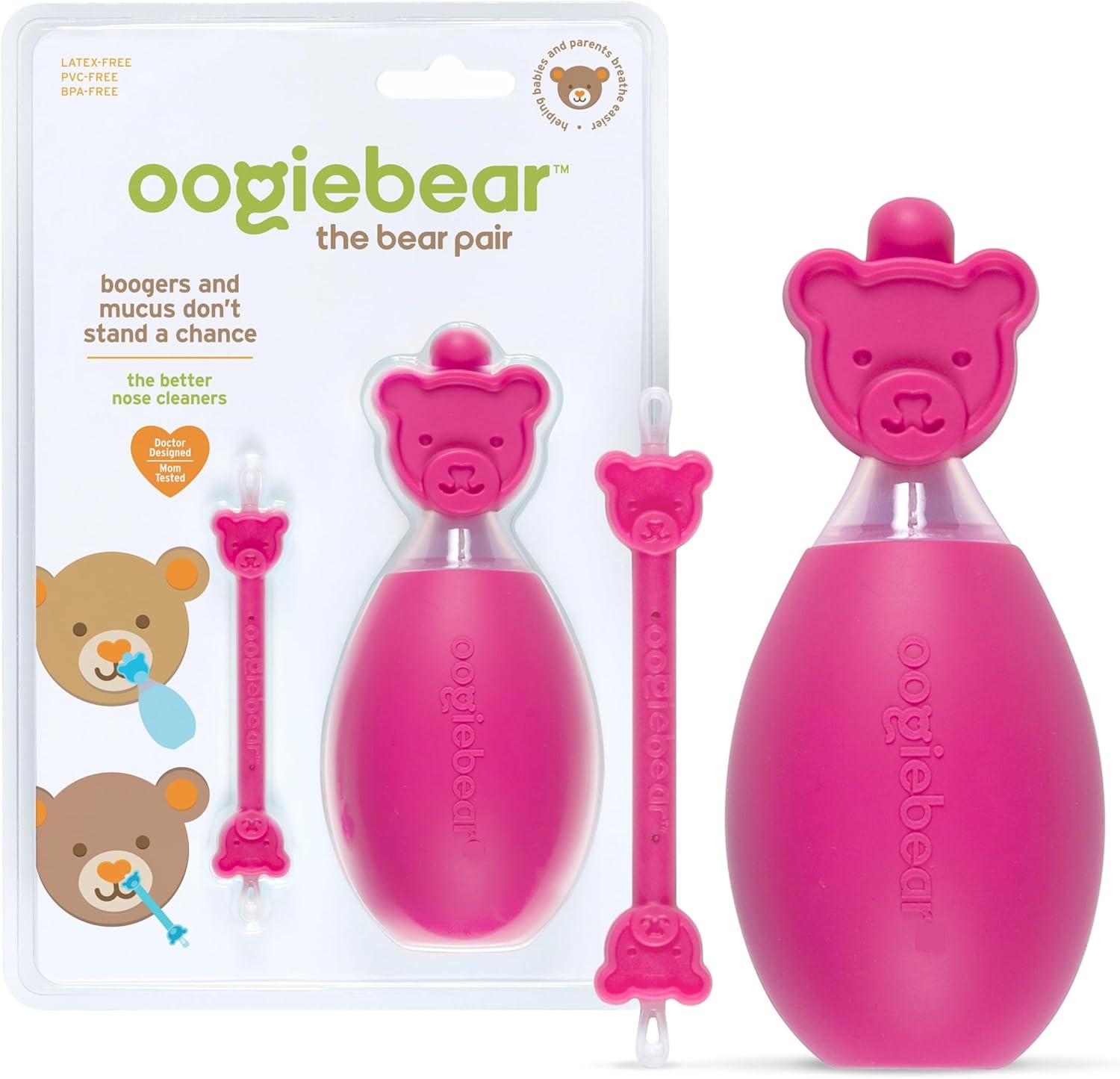 Amazon.com: oogiebear Bear Pair — The Safe Baby Booger Cleaner and Nose ...