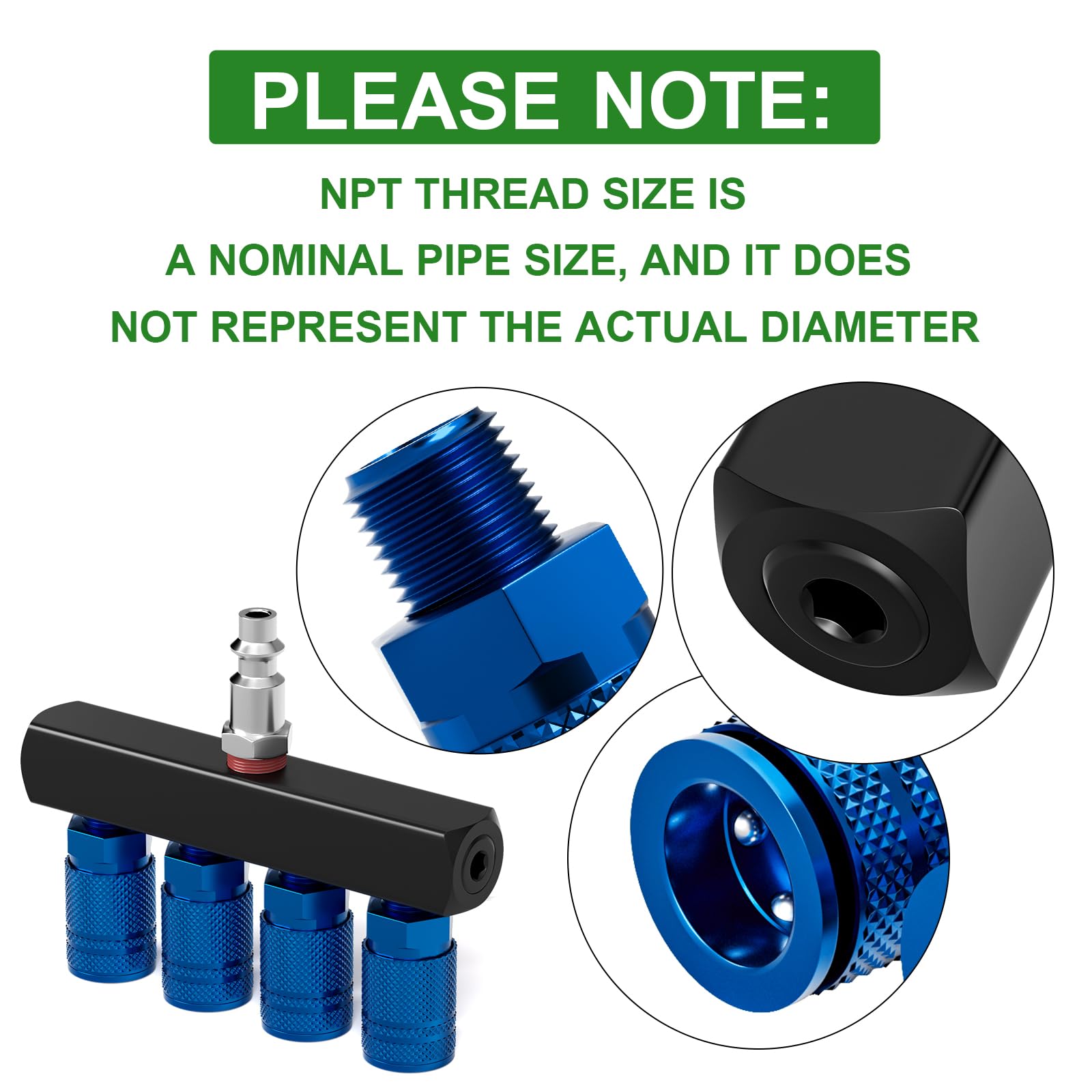 Snapklik.com : TAISHER 4-Way Straight Air Manifold 5 Ports Aluminum ...