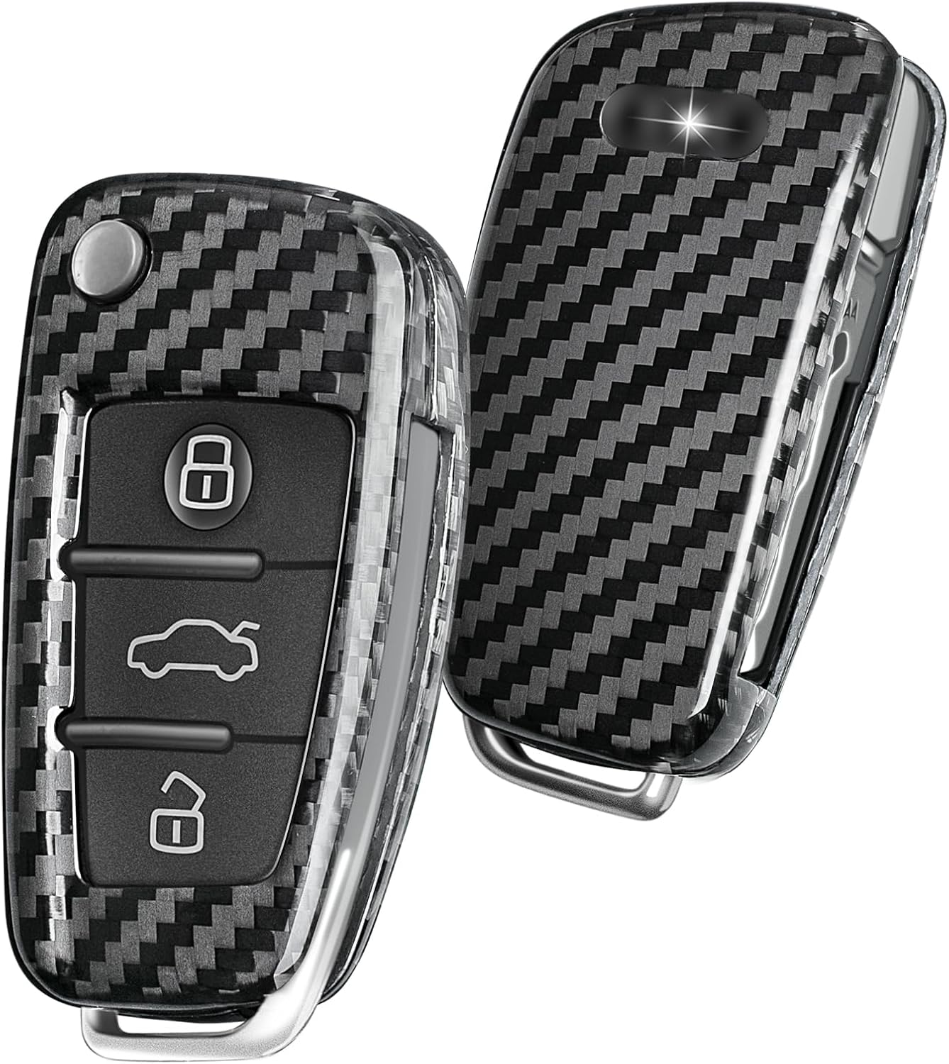 Amazon.com: T-carbon Key Fob Cover Compatible with Audi Key Fob Cover ...