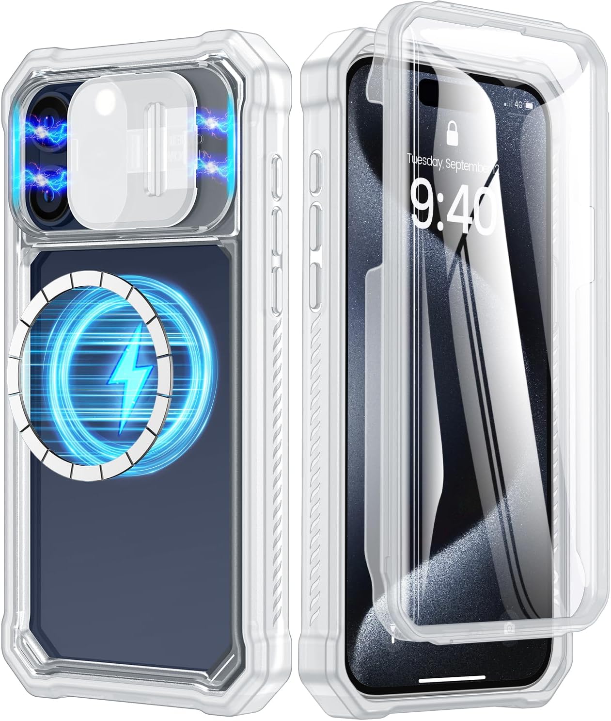 Amazon.com: Juntone Clear Design for iPhone 15 Pro Max Case with ...