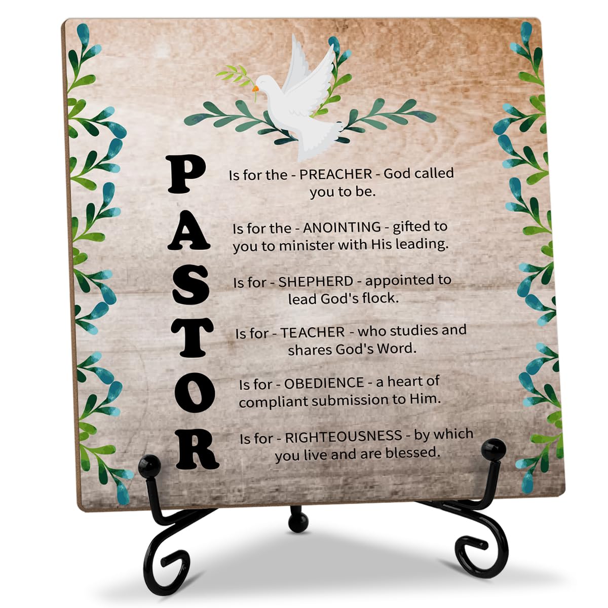 Amazon.com: Pastor Appreciation Gift for Men Women Wood Sign with Stand ...