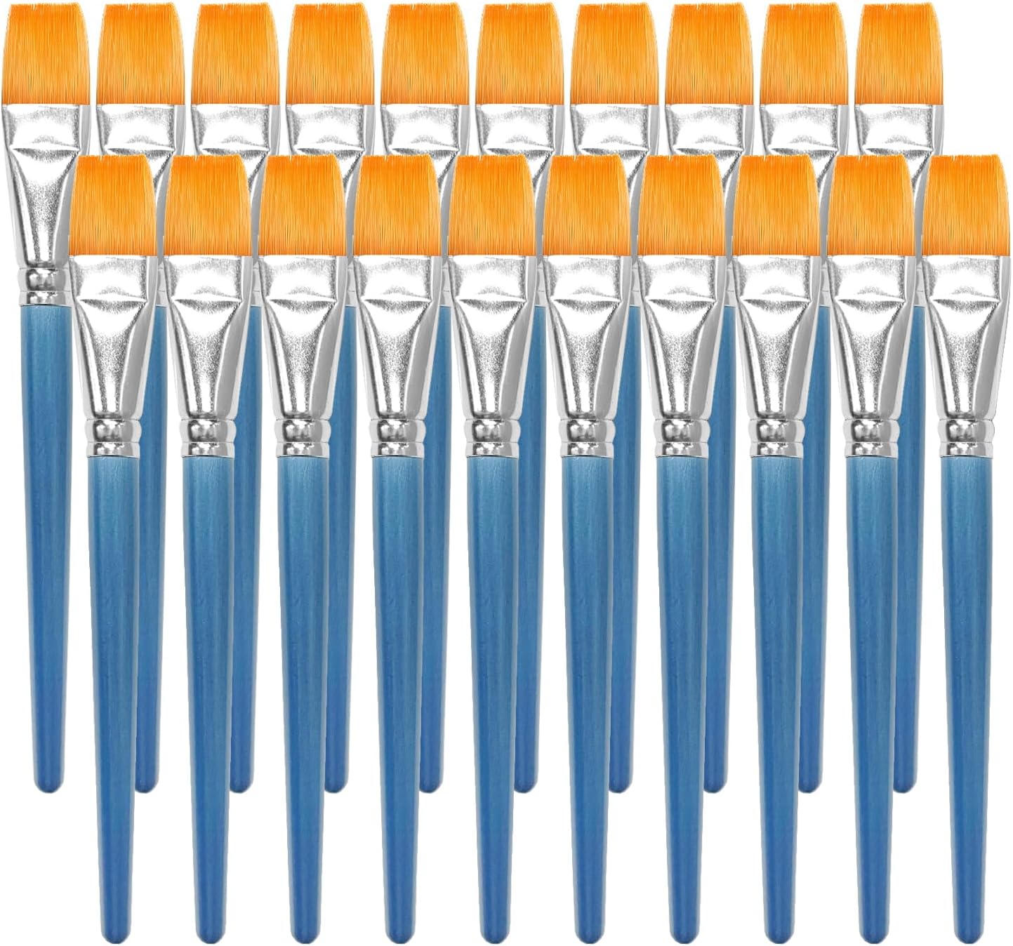 Amazon.com: 20pcs 1 inch Flat Paint Brush Set,Large Artist Acrylic ...