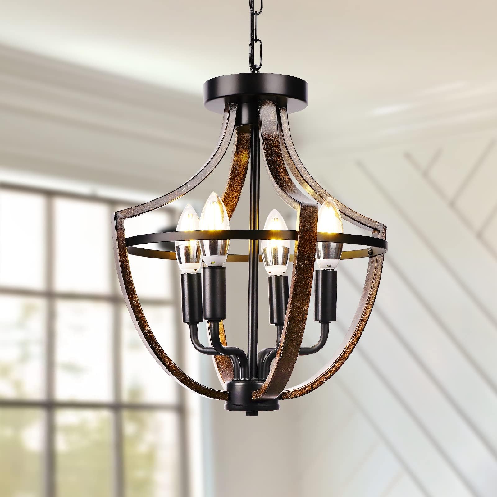 Pendant Light - 4-Light Flush Mount Ceiling Light Dining Room Light ...