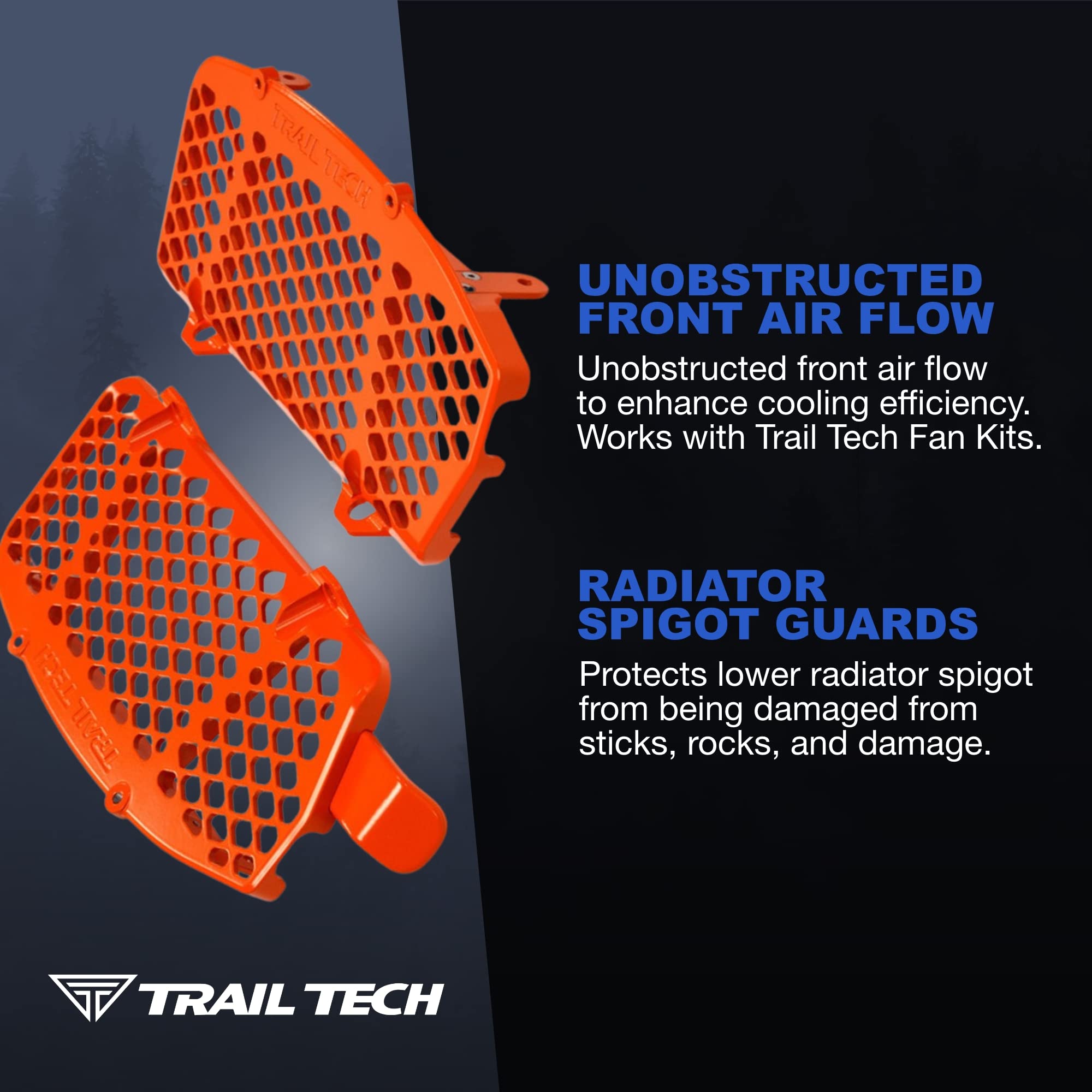 Radiator Guard トレイル技術ラジエーターガードのみオレンジ色のKTM 250 300 350 450 XC XCF 733 ...