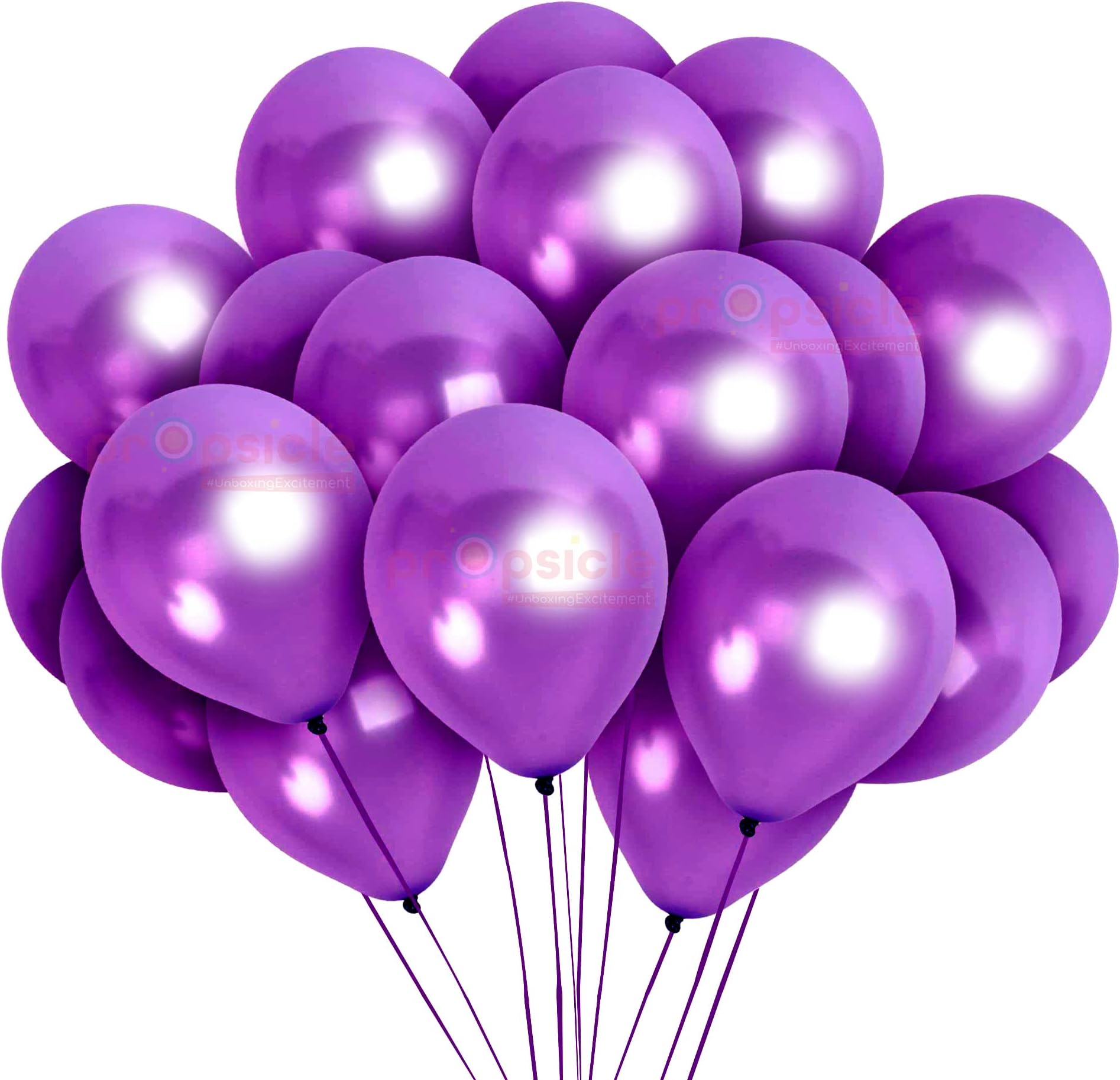 Propsicle (Pack of 50) Purple Metallic Balloon Combo Set Party ...