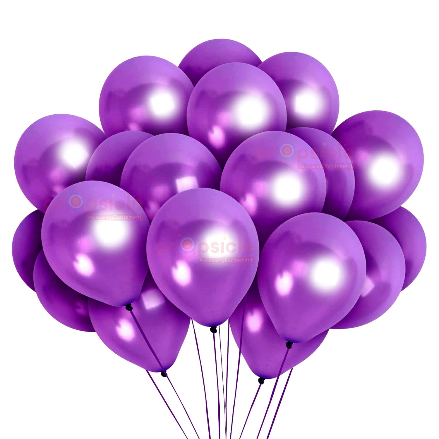 Propsicle Purple Metallic Balloon Combo Set Party Decoration 12" Inch ...