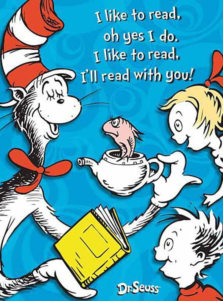 Eureka Dr. Seuss The More You Read Fabric Cloth Rolled Wall Poster ...
