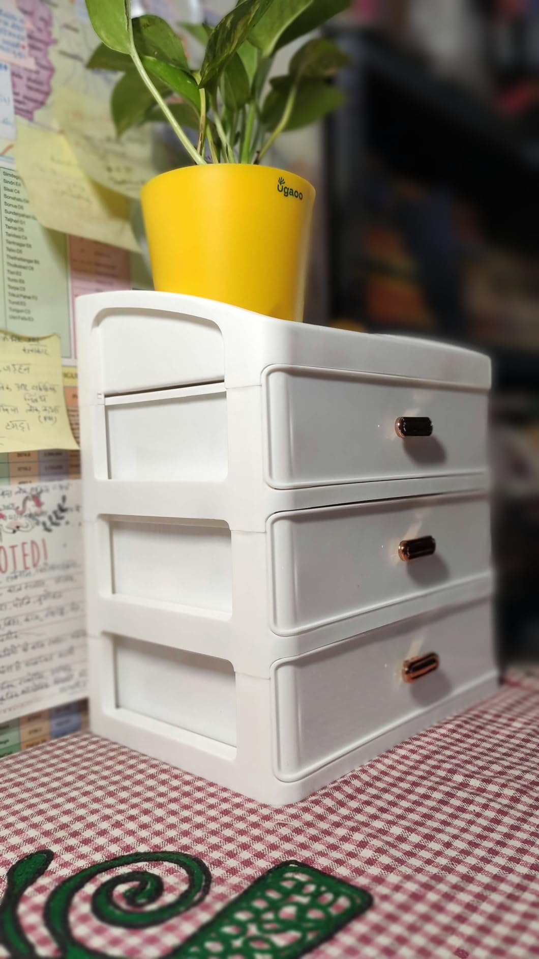 HOME CUBE Plastic Desktop Storage Organiser With 3 Drawers,Countertop ...