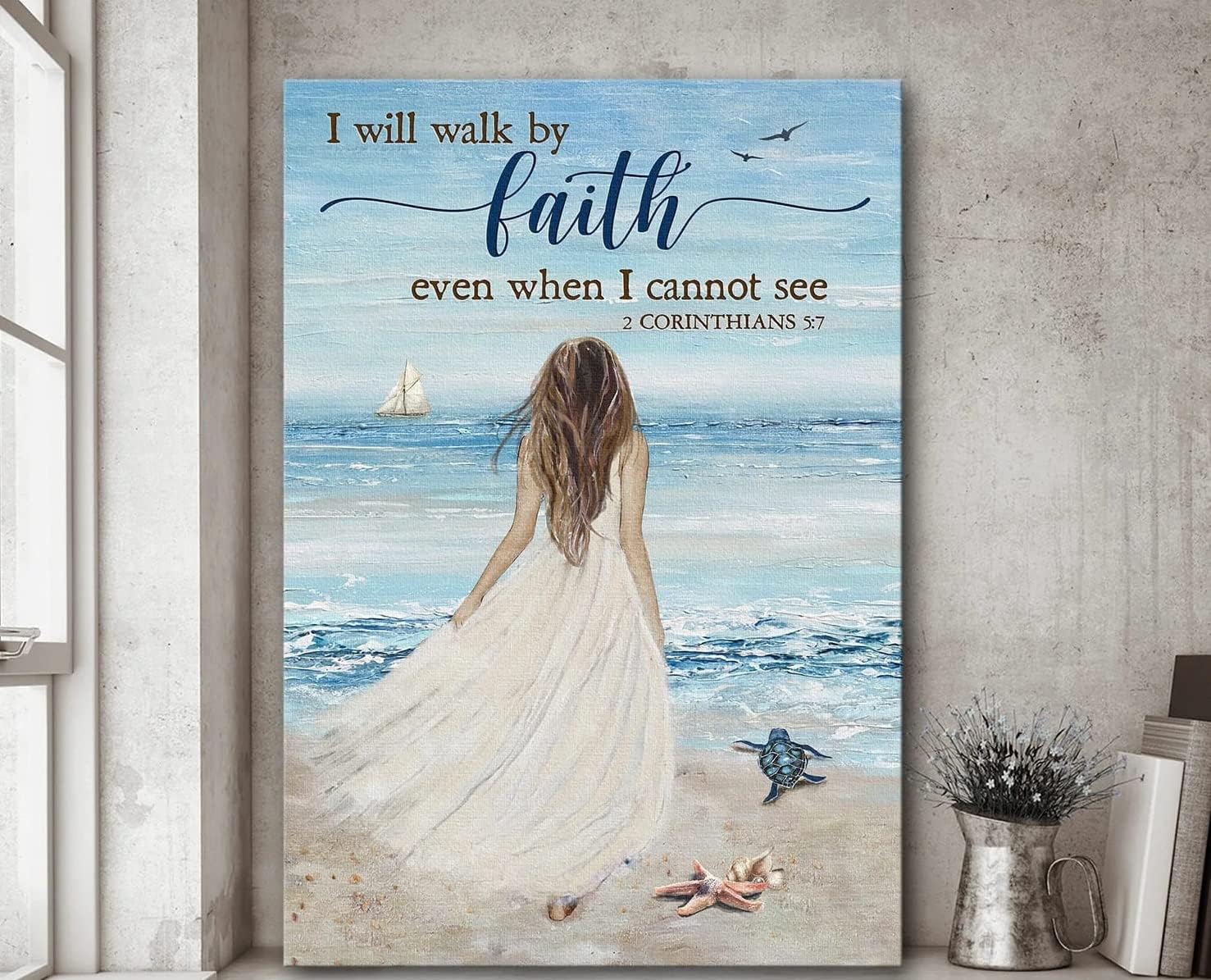 Amazon.com: Jesus, Beach, Beautiful Girl - I Will Walk By Faith Even ...