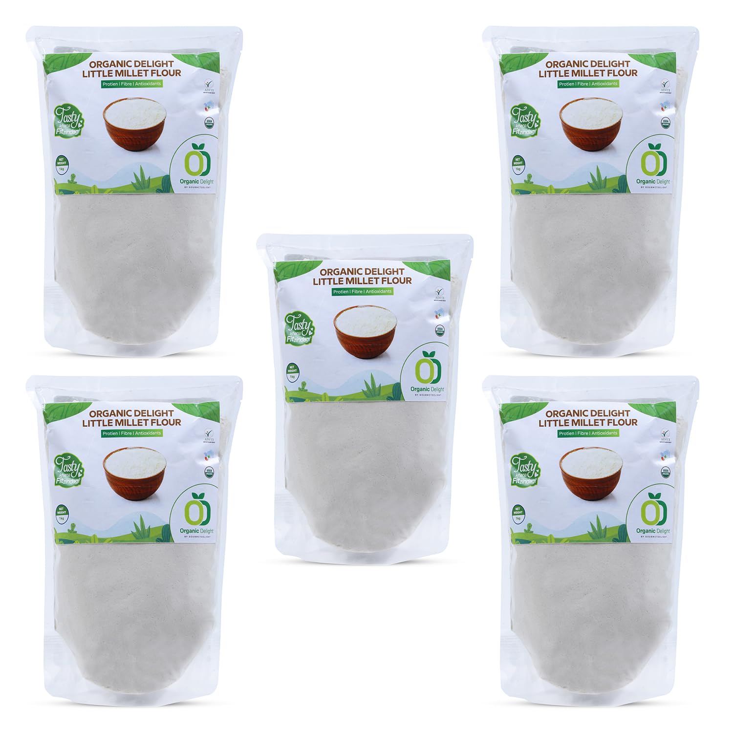 Organic Delight Little Millet Flour/Atta – 5 Kg (1kg X Pack 5) Gluten ...