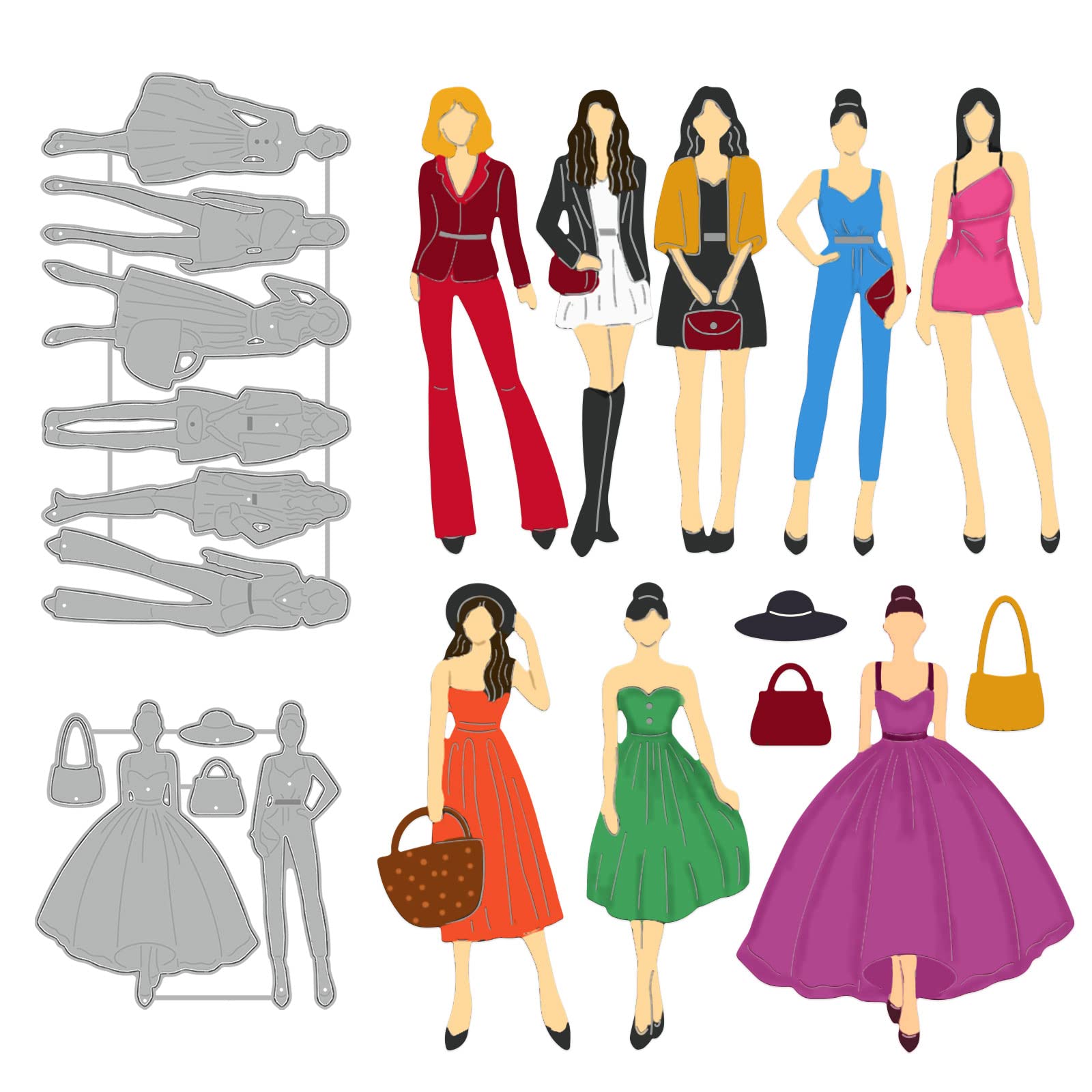 Amazon.com: GLOBLELAND Fashion Woman Die Cut Lady Dress Skirt Woman ...