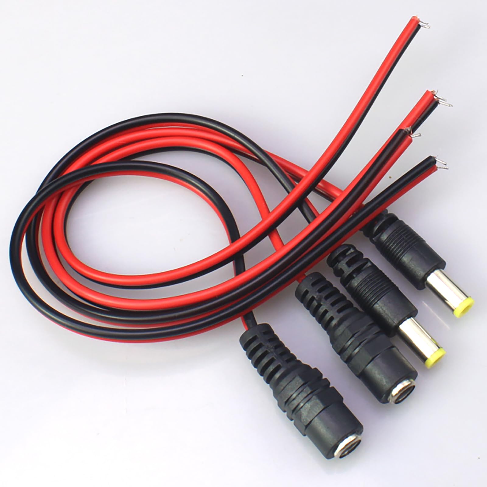 Snapklik.com : 10 Pairs DC Power Pigtail Barrel Plug Connector Cable ...