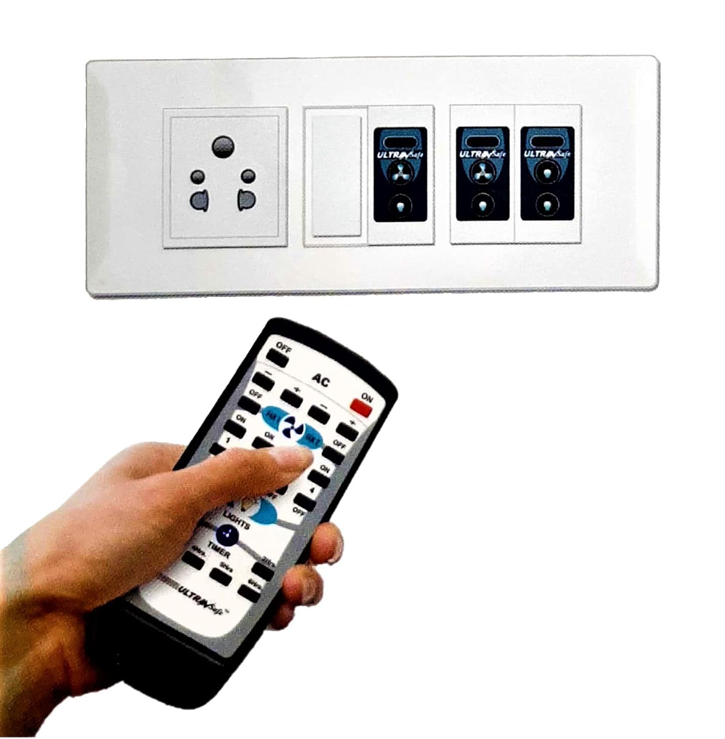 IR Remote Controlled Integrated Switch for Upto 8 Lights, 2 Fan & 1 AC ...