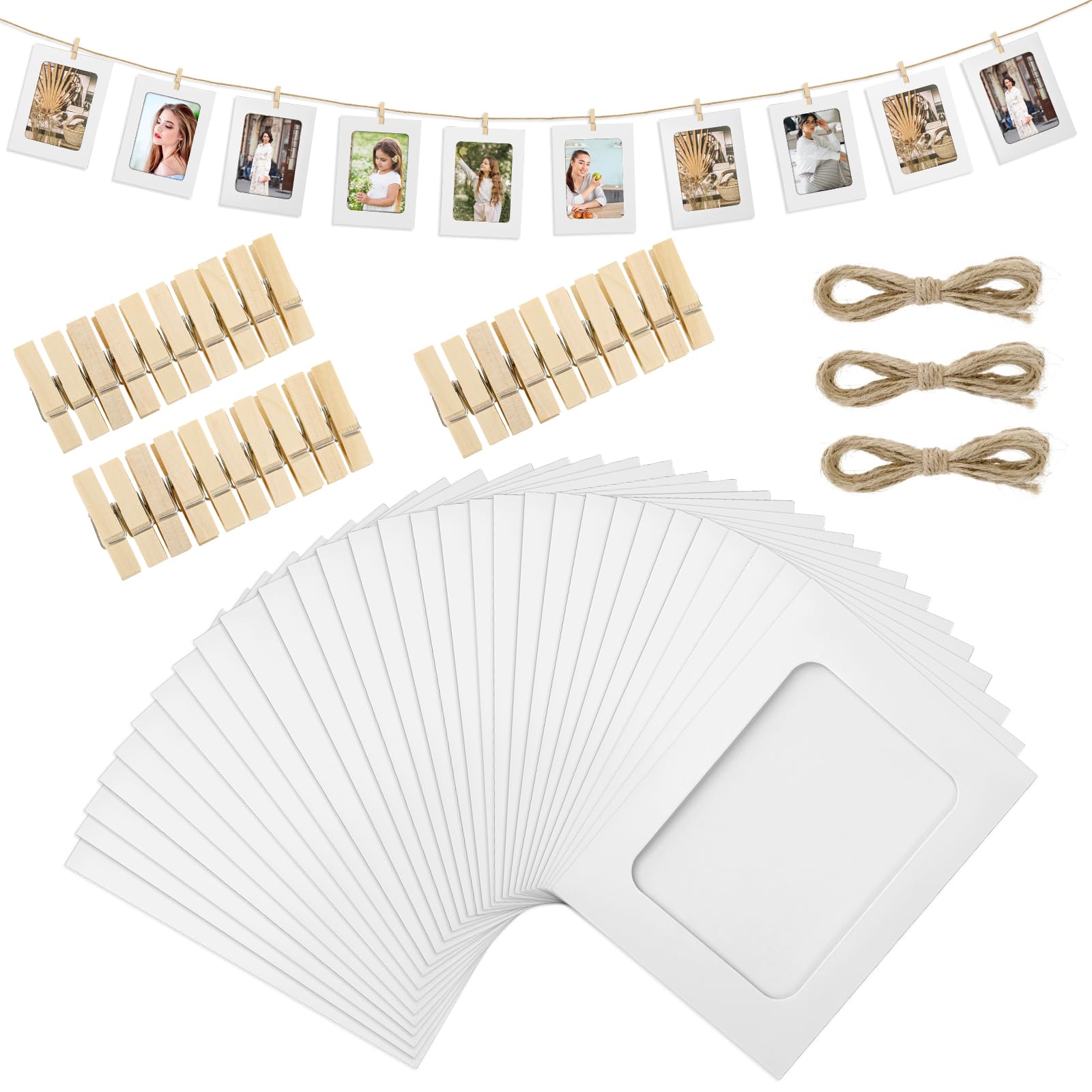 30 PCS Picture Hanging String, Photo Display Board Hanging Picture ...