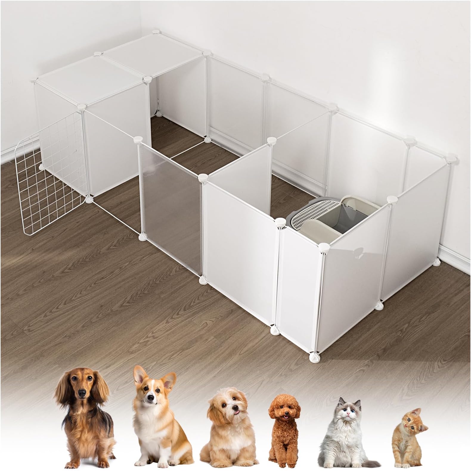 GMK Corral para Mascotas, Corral para Perro con Puerta, Reja para Perro ...
