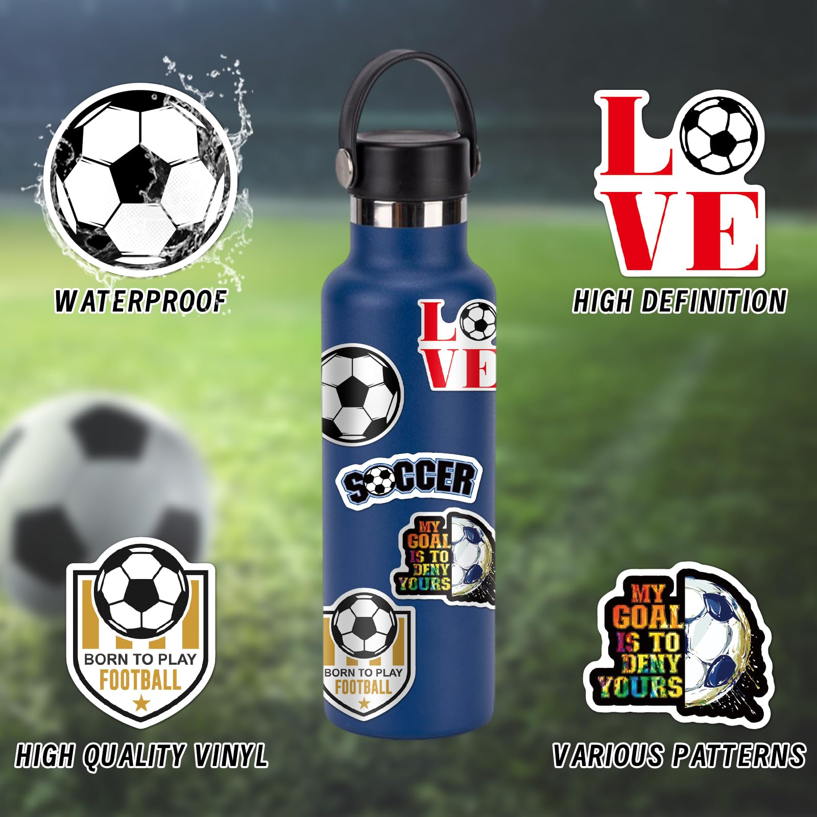 Animal Stickers 50Pcs Soccer Sport Sticker, Cool Football Sport ...