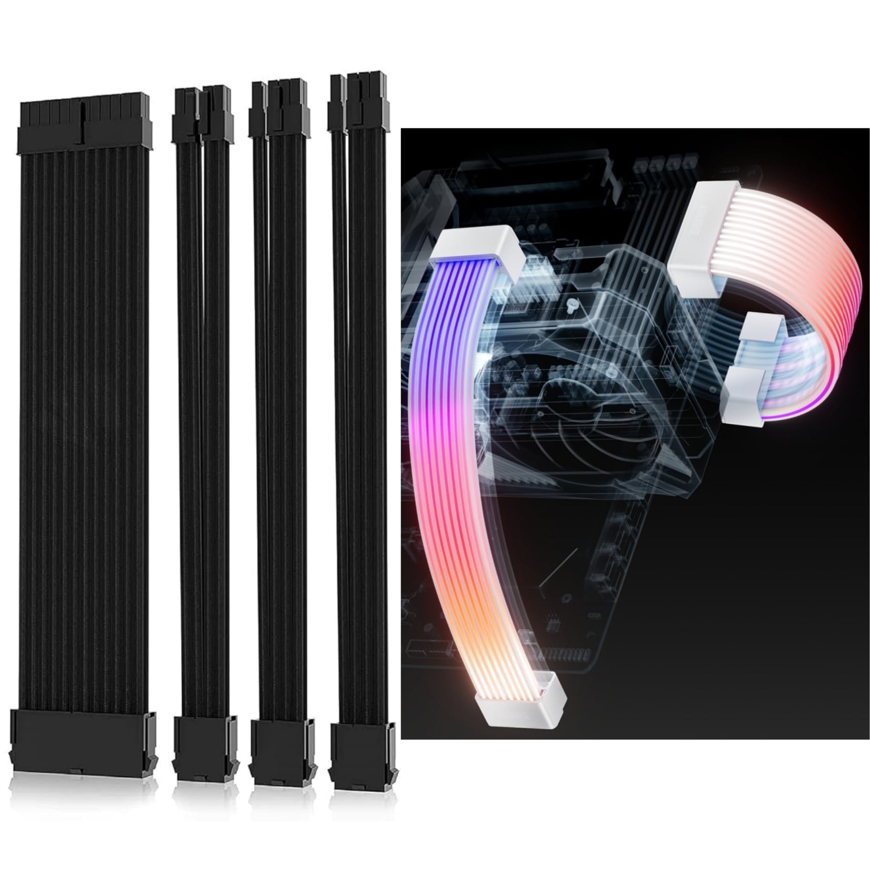 Amazon.com: AsiaHorse 16AWG PC Cable Extension Kit and ARBG Extension ...