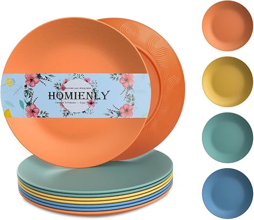 Amazon.com | Homienly Flat Dinner Plates Set of 8 Alternative for ...