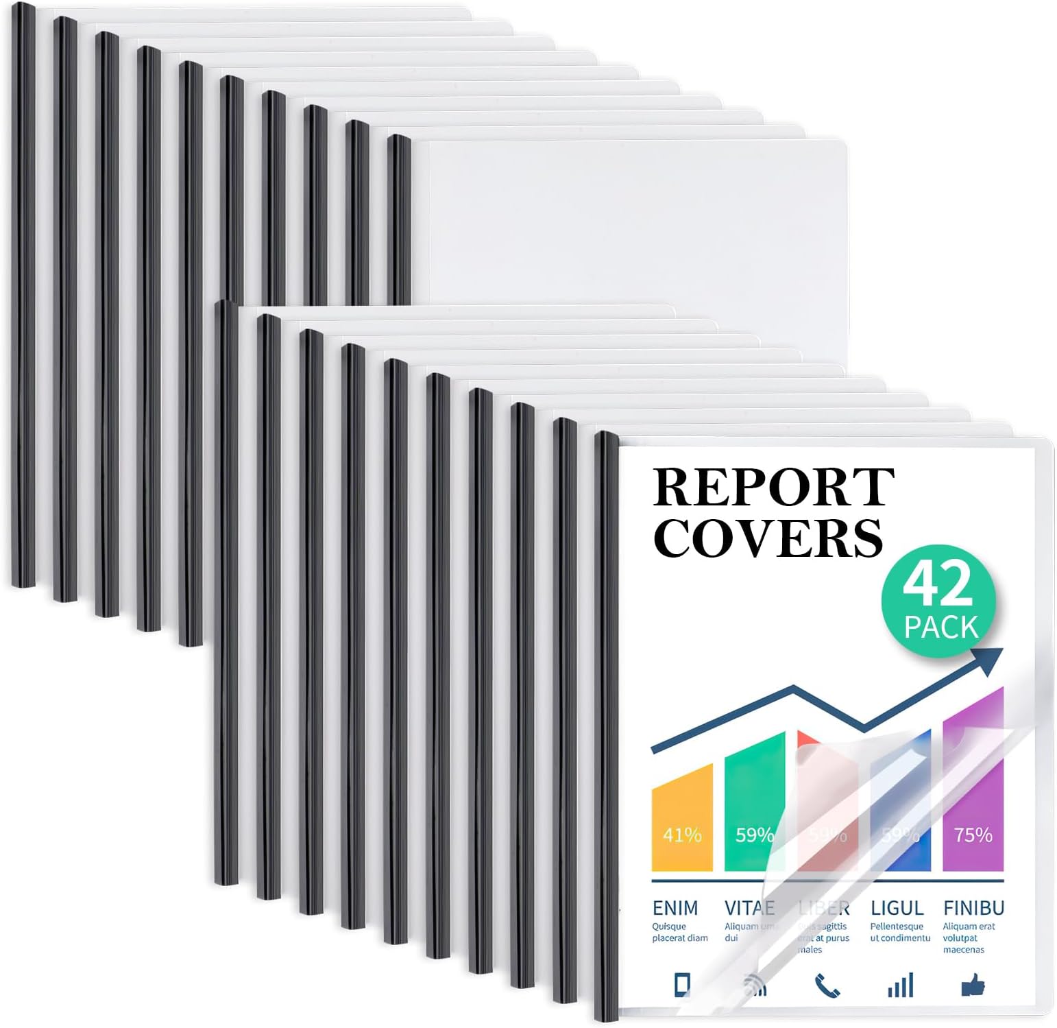Amazon.com : 42 Pack Report Covers, COIDEA Report Covers with Sliding ...