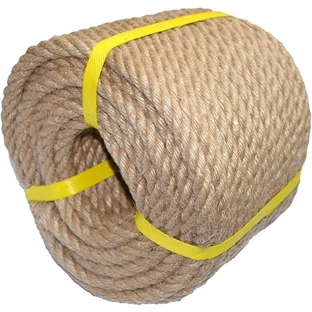 100% Natural Hemp Rope Twisted Strong Jute Rope 100 Feet 1/2 Inch 4 Ply ...