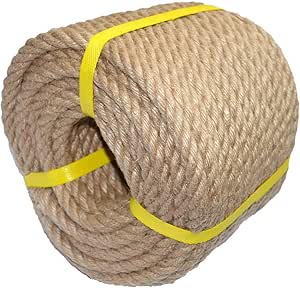 100% Natural Hemp Rope Twisted Strong Jute Rope 100 Feet 1/2 Inch 4 Ply ...