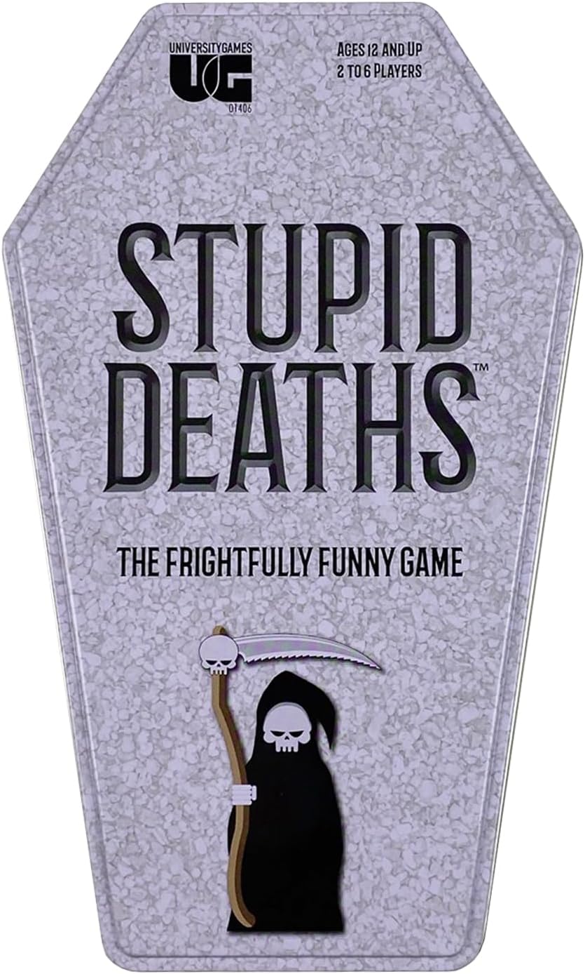 Amazon.com: University Games, Stupid Deaths Coffin Tin Game : Toys & Games