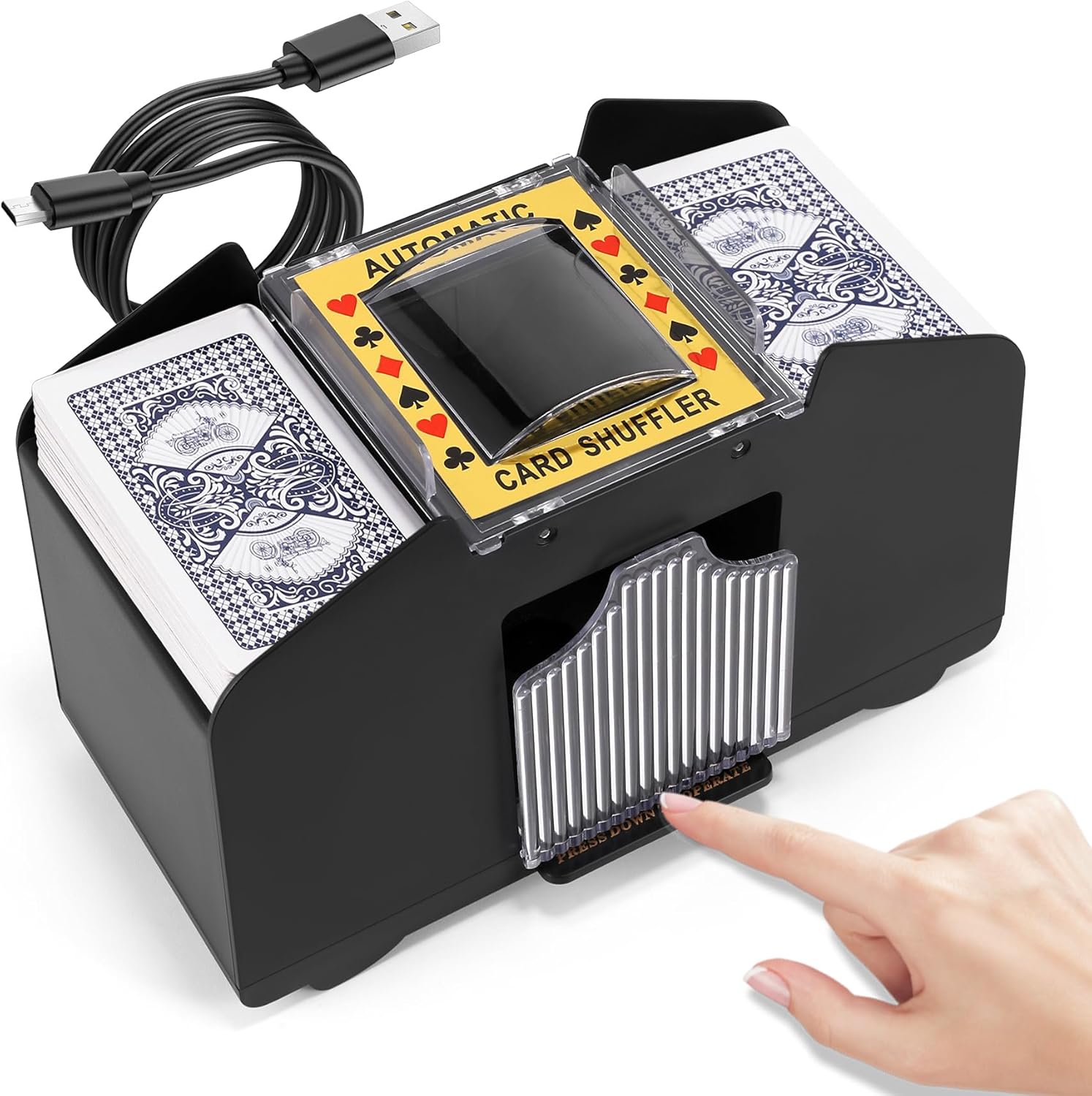 Amazon.com: Lineba Automatic Card Shuffler 4 Deck, Electric Casino Card ...