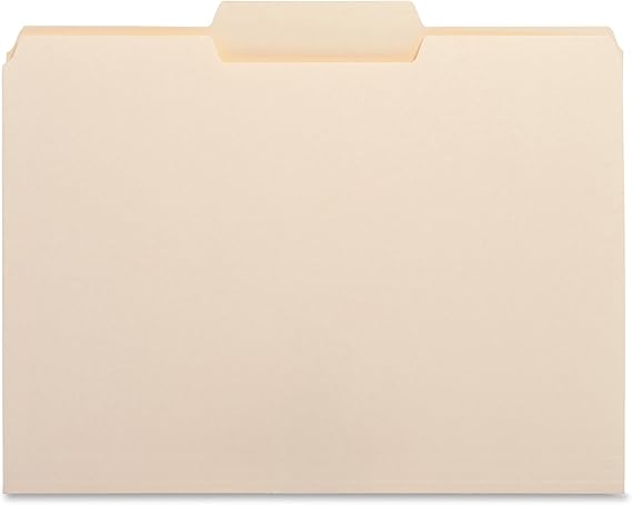 Amazon.com : Business Source 1/3 Cut Top Tab File Folder - Middle Tab ...