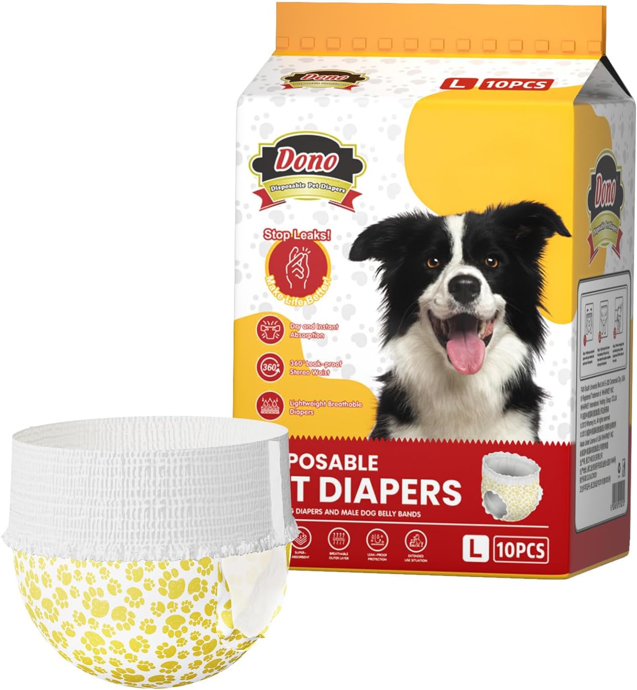 Amazon.co.jp: Dono Dog Diapers, Girls, Elastic Waistband Manners ...