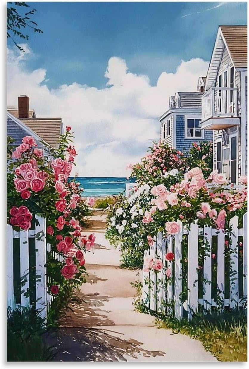 Amazon.com: Nantucket Art Print Massachusetts Watercolor Painting Cape ...