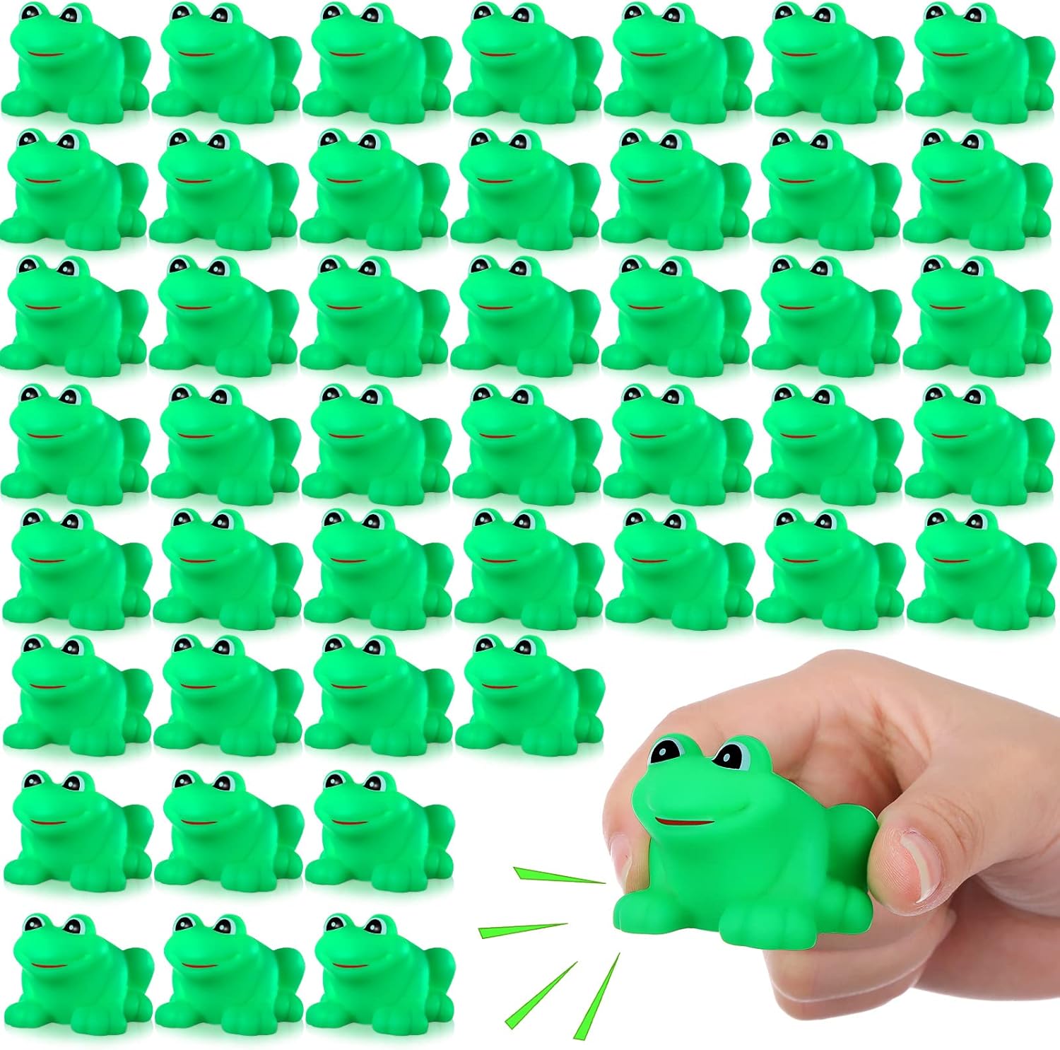 Honoson 100 piezas de juguete de baño de rana de goma, mini juguetes de ...
