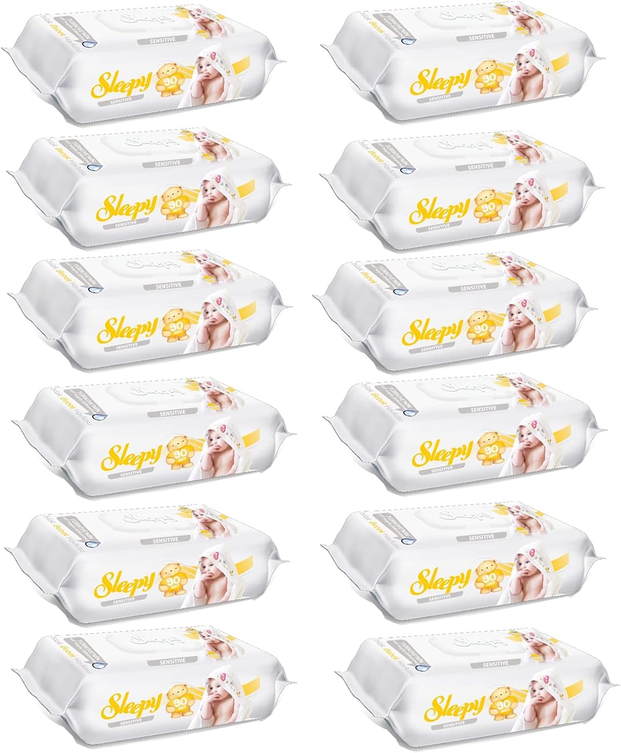 Sleepy Sensitive Islak Havlu 12 x 90'lı 12 Paket 1080 Yaprak : Amazon ...