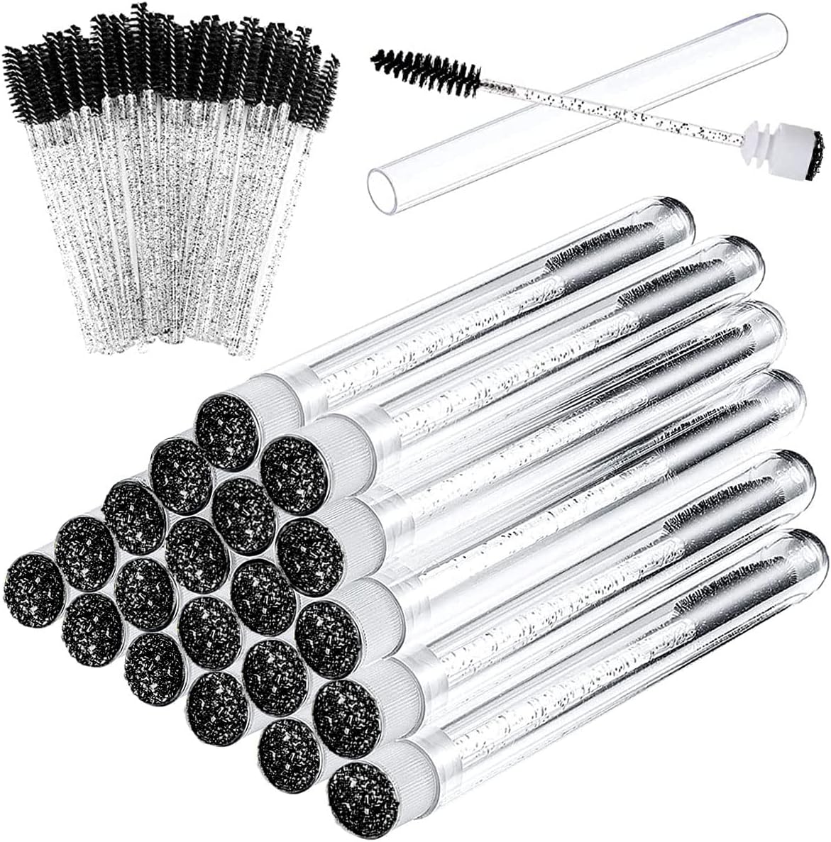 Amazon.com : Mascara Brushes Tubes Set 70 Pieces Disposable Eyelash ...