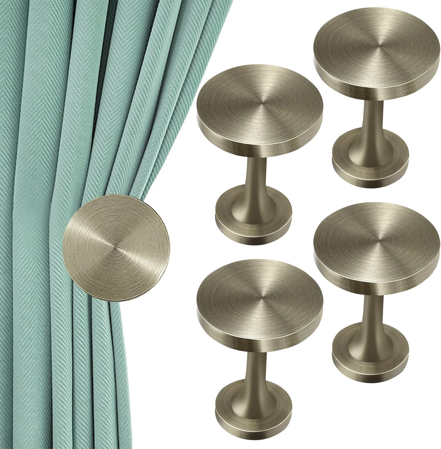 KOLAKO Curtain Holdbacks, Metal Curtain Tie Backs, Antique Bronze Wall ...