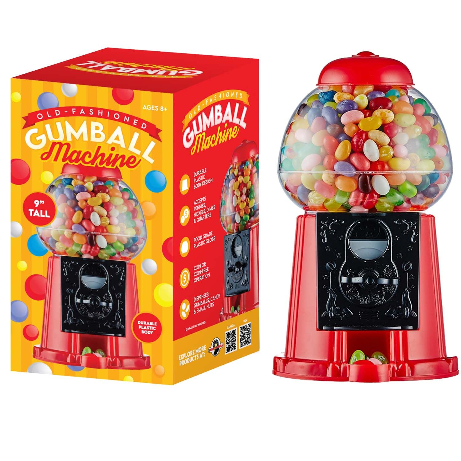 Tradeopia 9" Gumball Machine for Kids and Adults - Plastic, Old ...