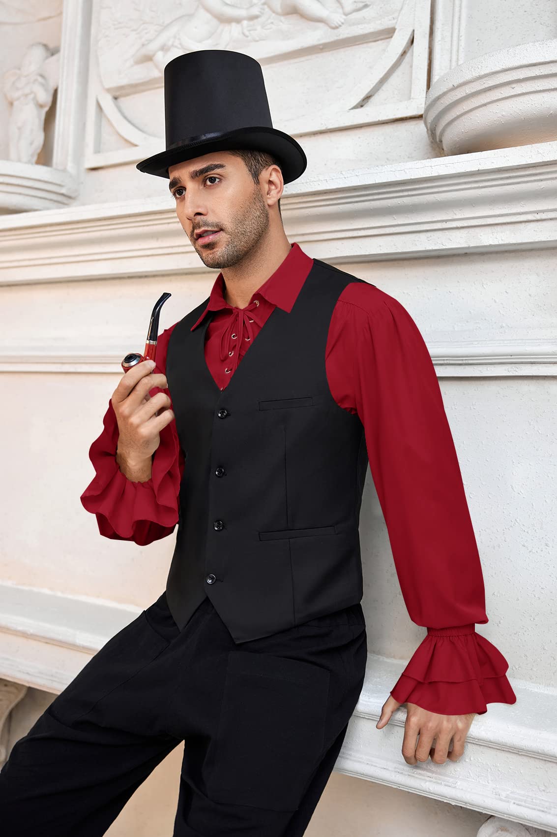 Snapklik.com : Mens Pirate Viking Shirt Colonial Ruffle Puffy ...