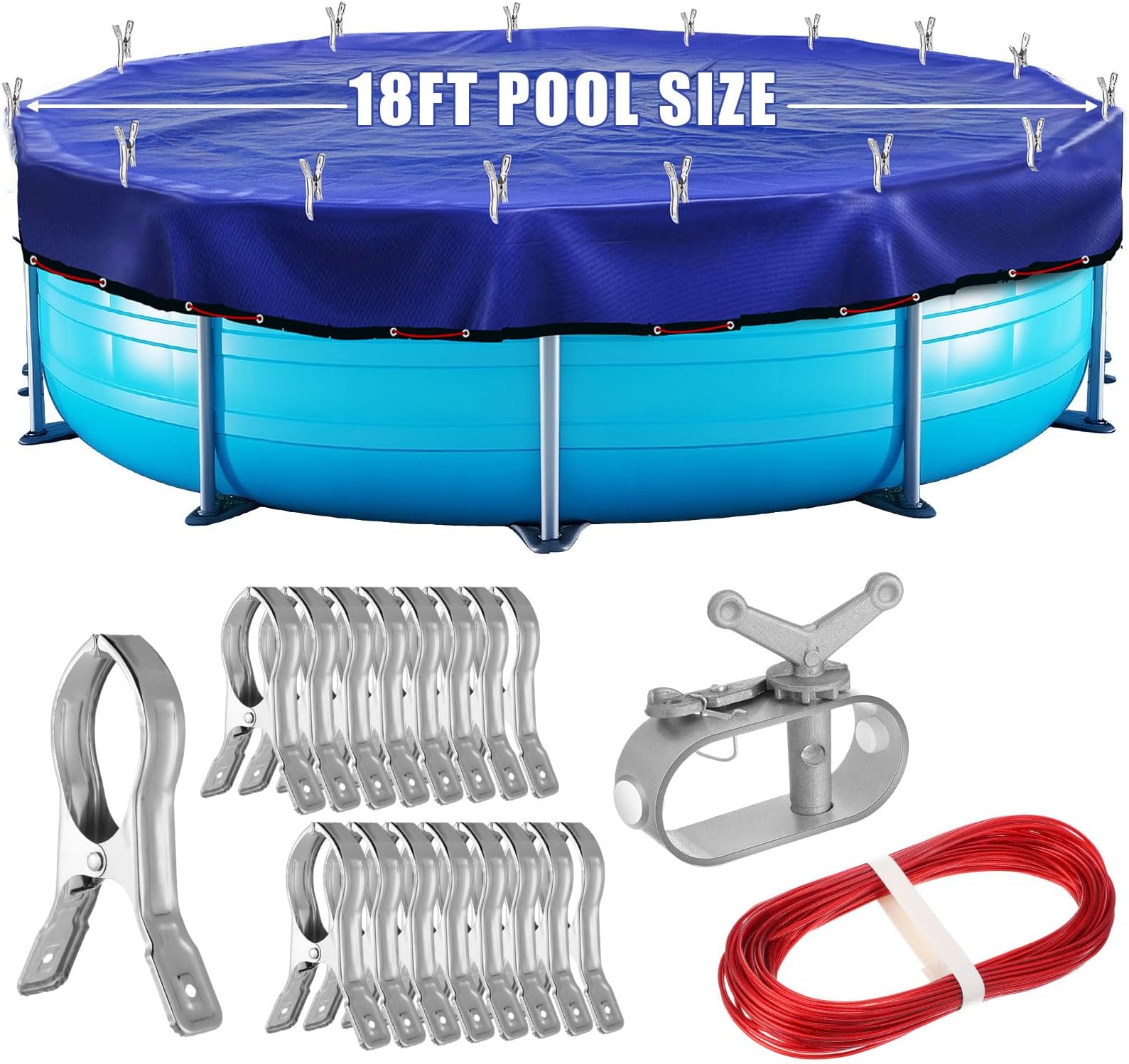 Amazon.com : 22ft Round Pool Cover Fits 18ft Pool Winter Cover Thick ...