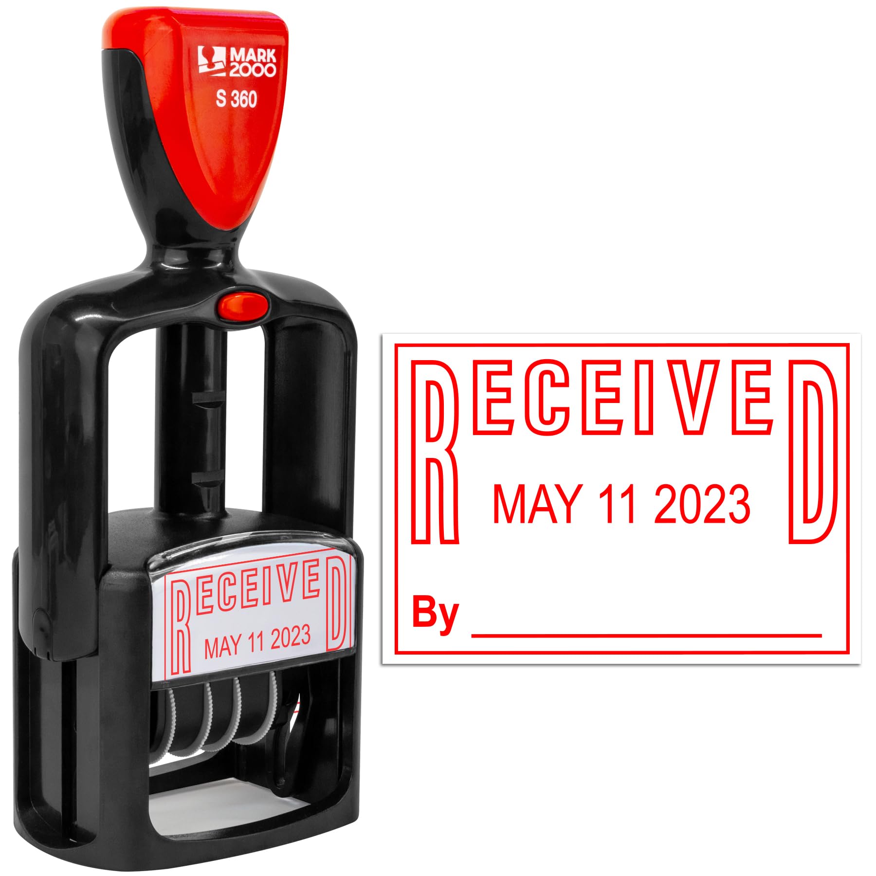 Mark 2000 Self-Inking Rubber Date Office Stamp with Received Phrase ...