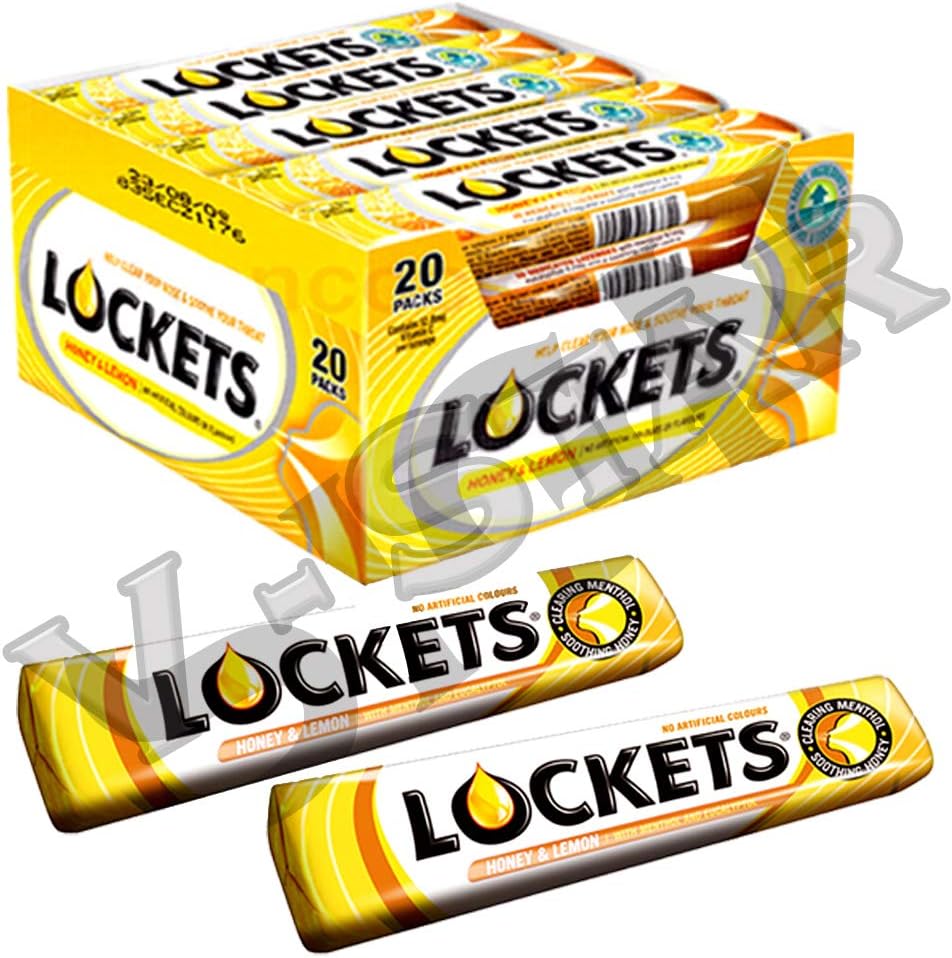 20 Packs of LOCKETS Honey&Lemon / Extra Strong / Cranberry & Blueberry ...