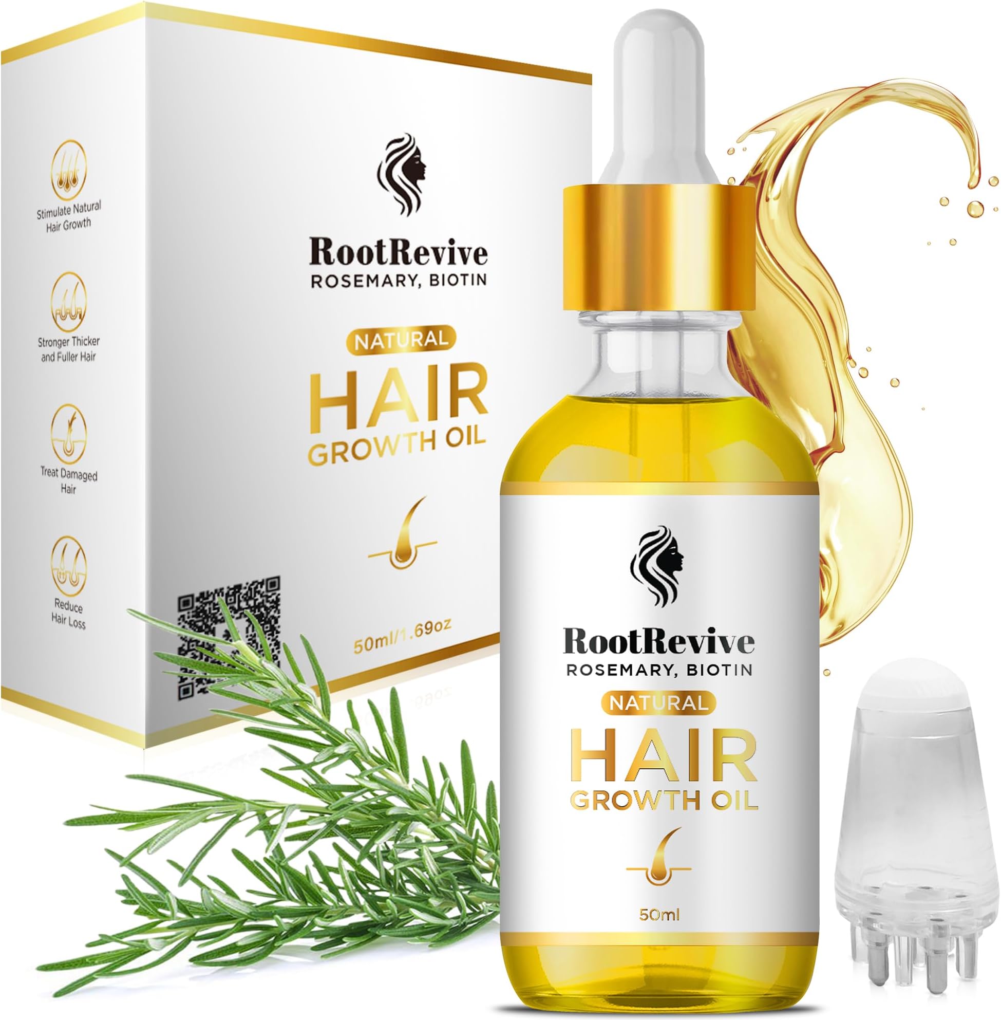 Amazon.com: Hair Growth Oil,Hair Growth Organic Hair Oil Rosemary Oil ...