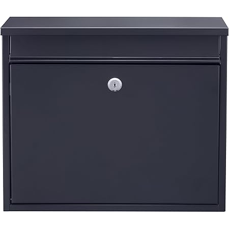 Worthersee Extra Large Steel Mail Box A4 Post Box Letter Box Black ...