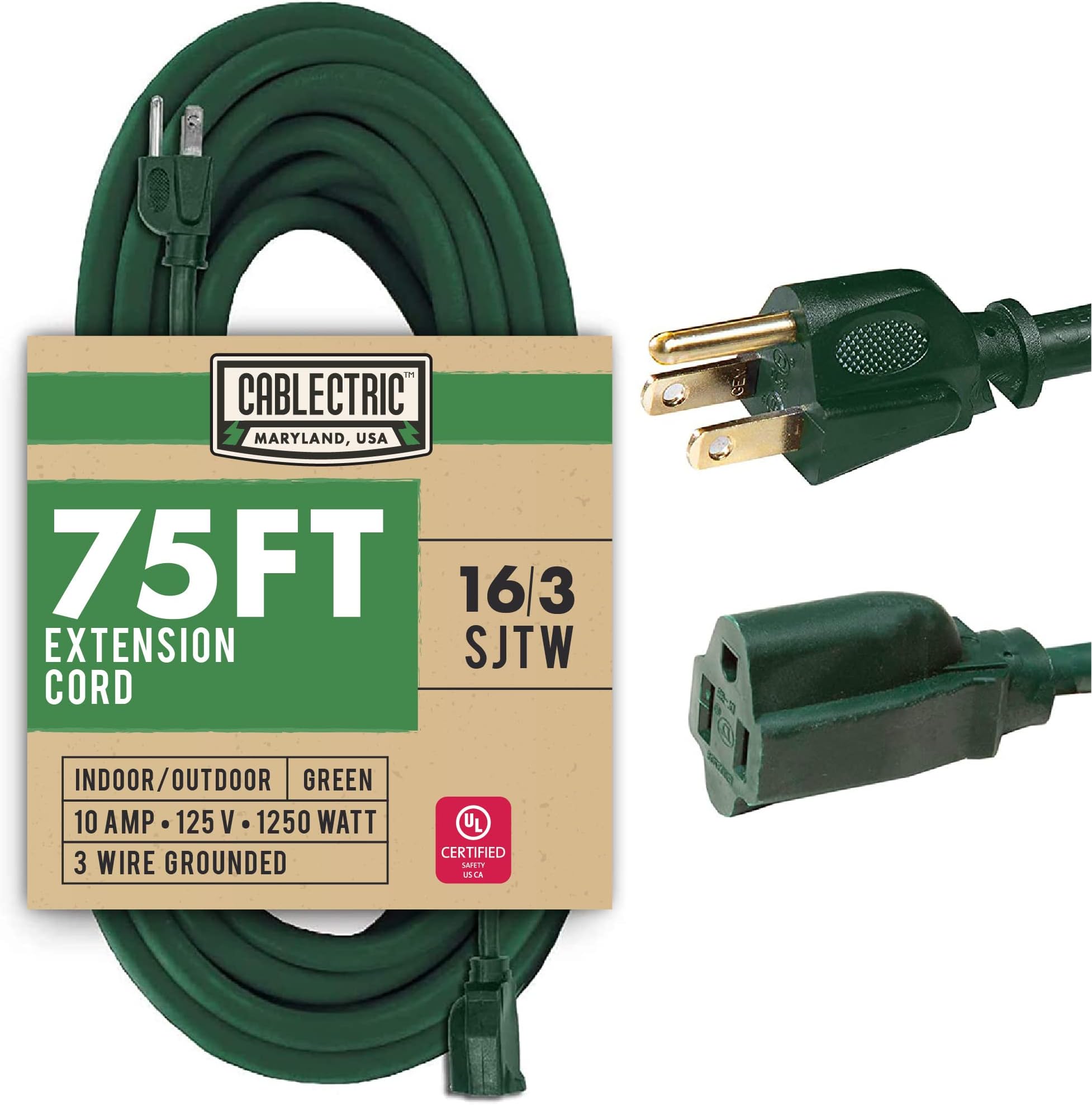 Woods Yard Master Light Duty Outdoor Extension Cord, 80Ft, 16 Gauge, 3 ...