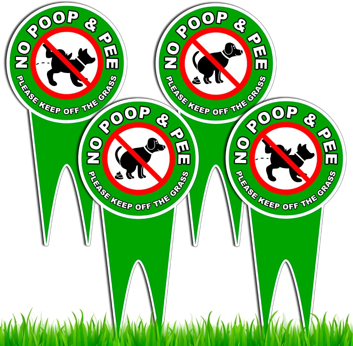 Amazon.com : 4 PC No Pooping Dog Signs For Yard - 12x6 Double Sided ...