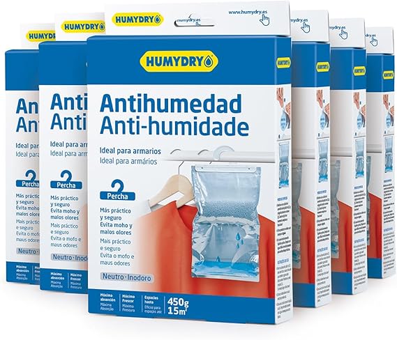 Pack de 6 Bolsas antihumedad- Absorbe Humedad de Armarios - Espacios de ...