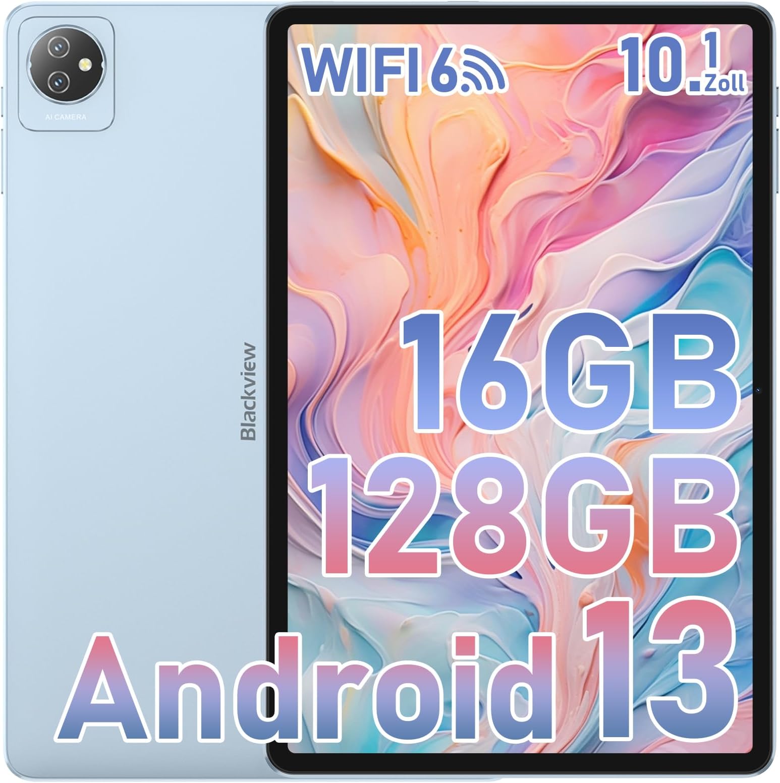 Blackview Tab70 WiFi Tablet Android 13, 16 GB RAM 128GB ROM, WiFi 6 ...