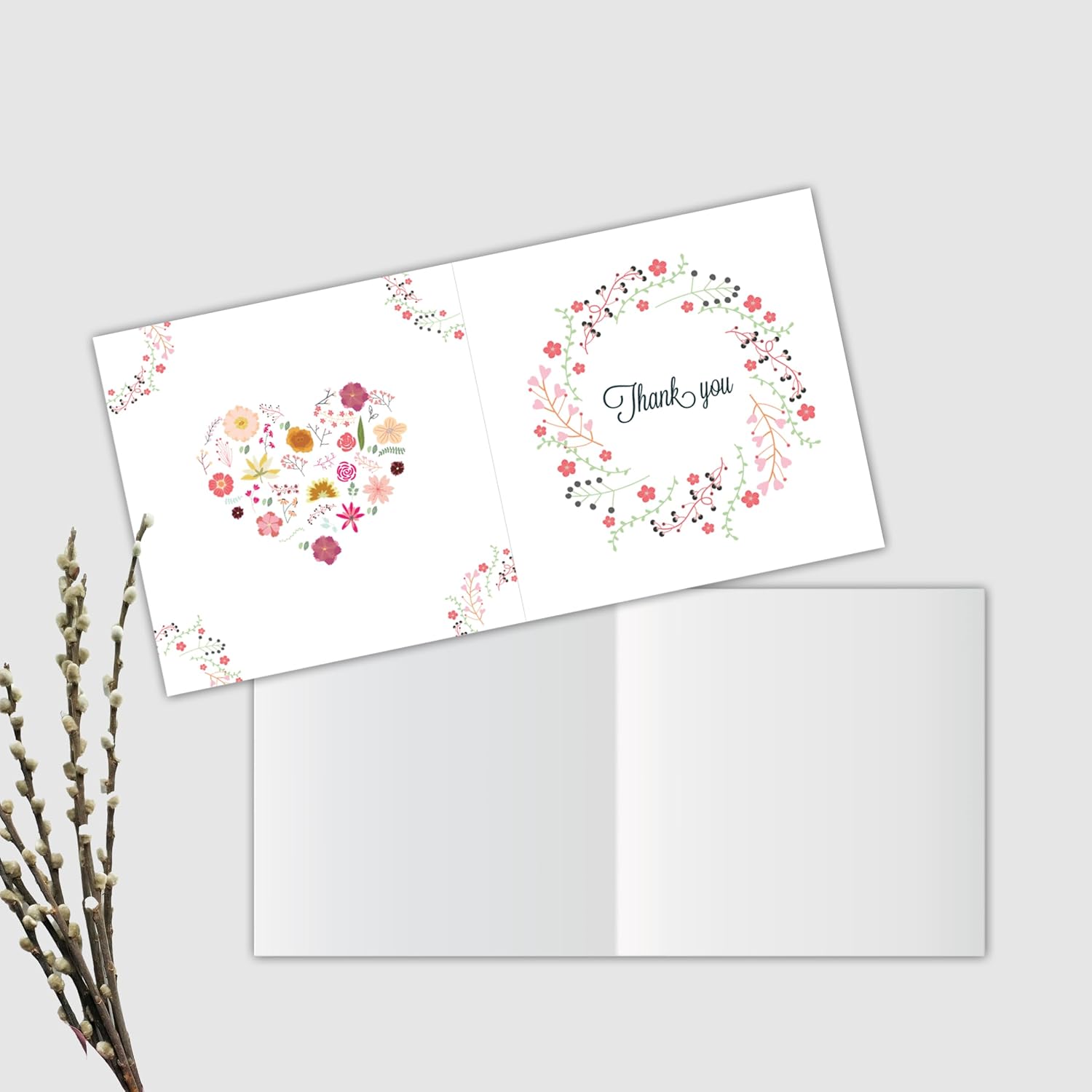 BIRD'S MIND Thank You Cards | Mini Folding Thankyou Cards For Small ...