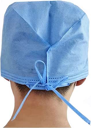 Amazon.com: Blue Surgeon Caps Disposable Surgical Head Covers with Ties ...