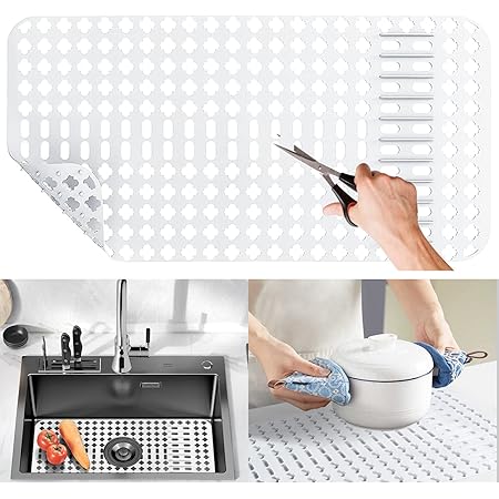 Sink Protectors Mat for Kitchen Sink - 2Pack Clear Kitchen Sink Mats ...