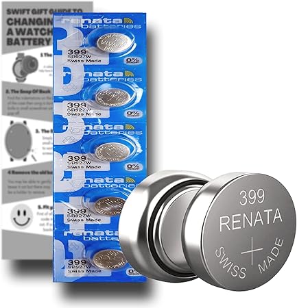 SR927W Watch Batteries - 5 x Renata 399 Swiss Made Equivalent to SR927W ...